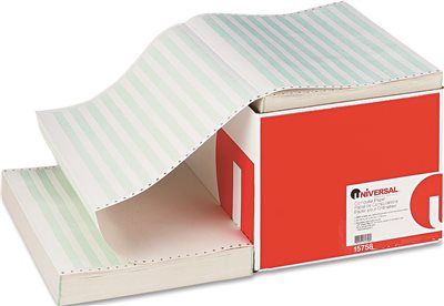 Green Bar Computer Paper' 14-7/8 X 11' Perforated Margins' 2800 Sheets ...