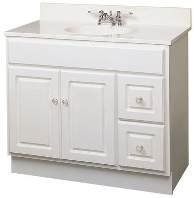 Sunco Bathroom Vanity Cabinet' Ready To Assemble' 2 Door' 2 Drawer' Wh ...