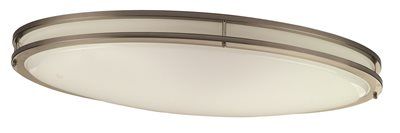 Monument Led Flush Mount Oval Ceiling Fixture Brushed Nickel 32-1/2X18 ...