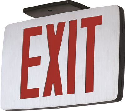 Compass Led Exit Sign With Battery Red Letters Black Double Face – JRM ...